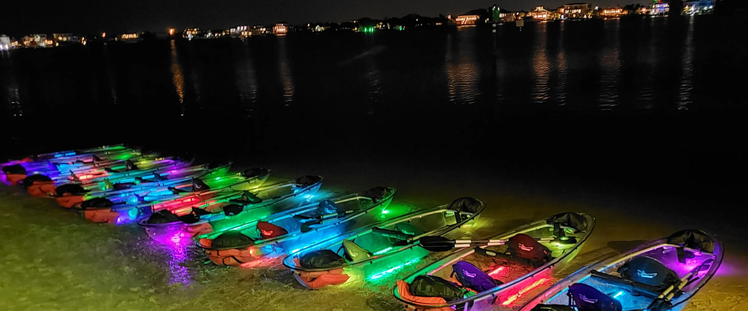 Glow Paddle | Clear Kayak with Lights in Pensacola and Navarre