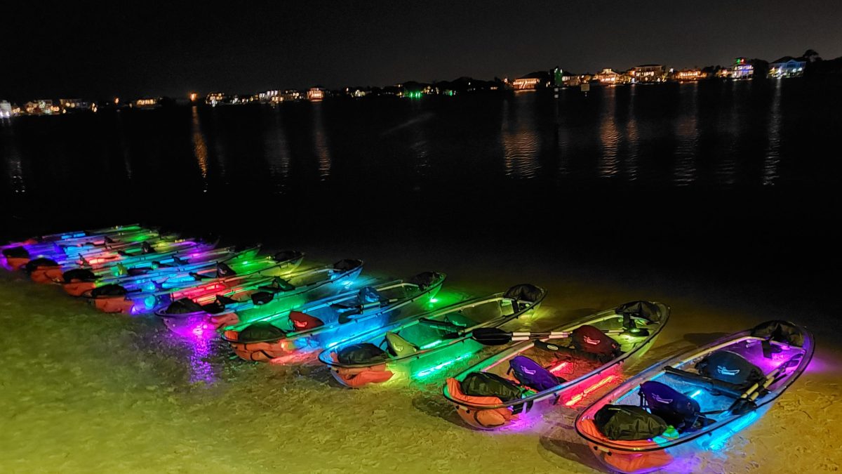 Glow Paddle | Clear Kayak with Lights in Pensacola, Key West, Panama ...