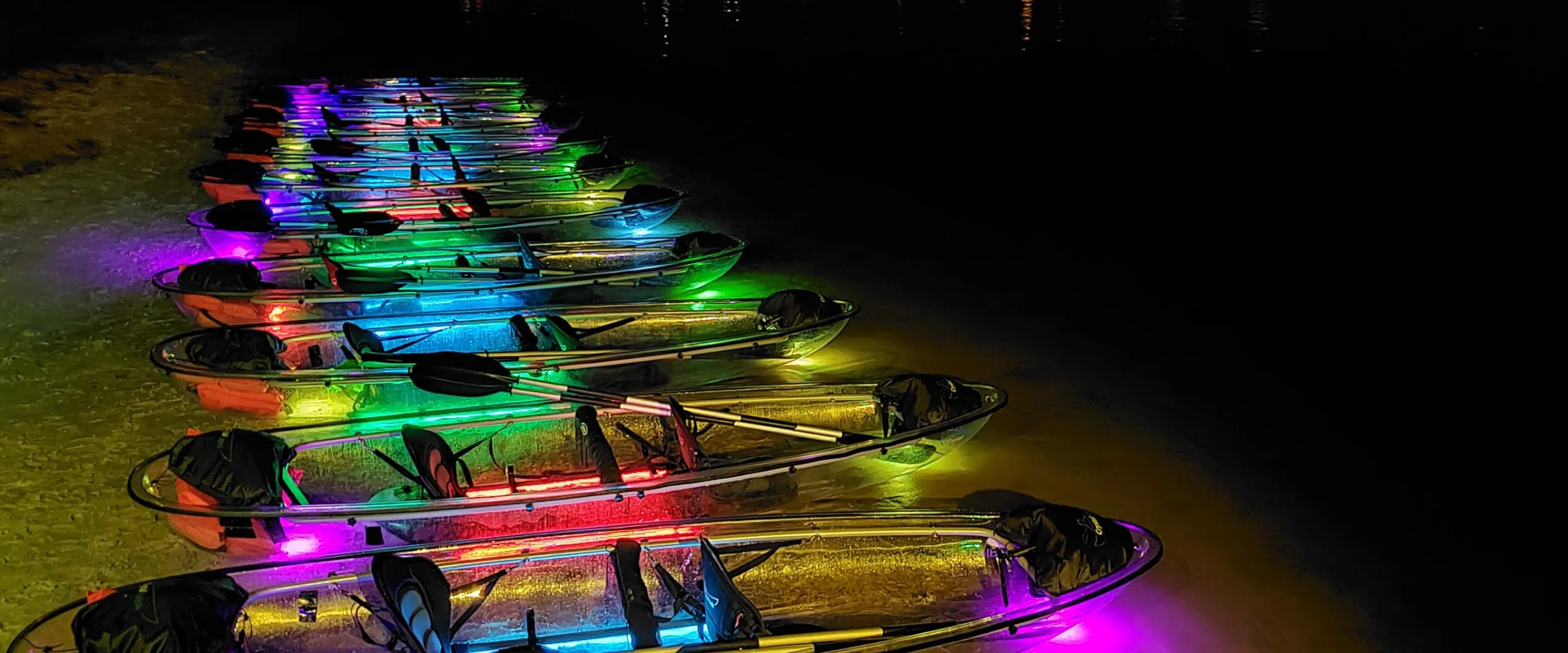 Glow Paddle | Clear Kayak with Lights in Pensacola and Navarre