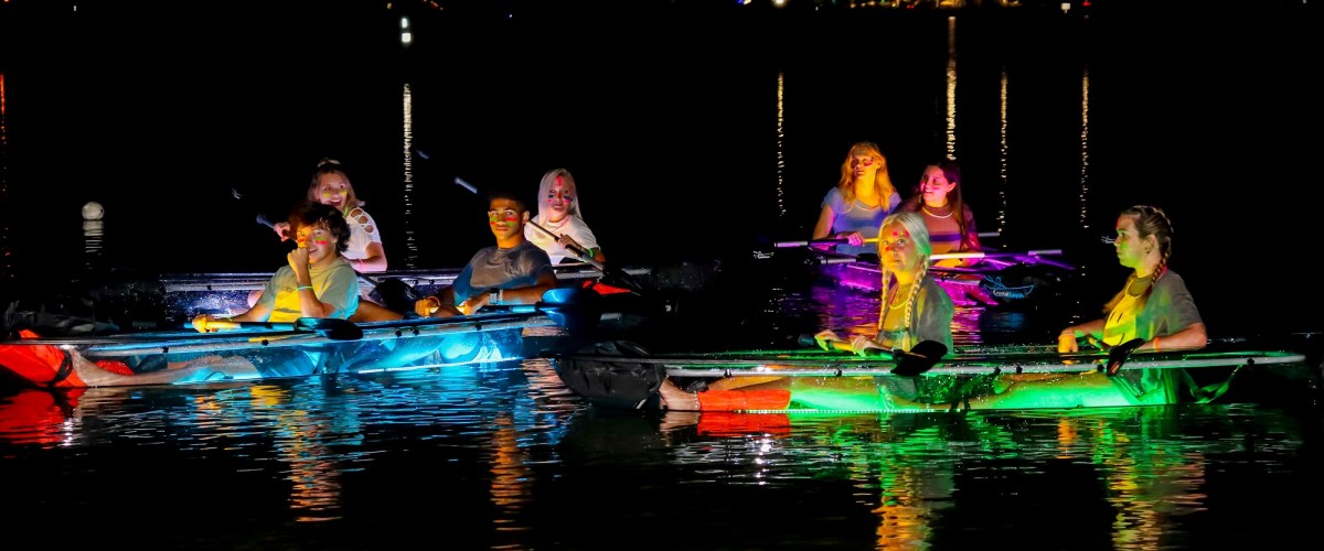 Glow Paddle | Clear Kayak with Lights in Pensacola, Key West, Panama ...