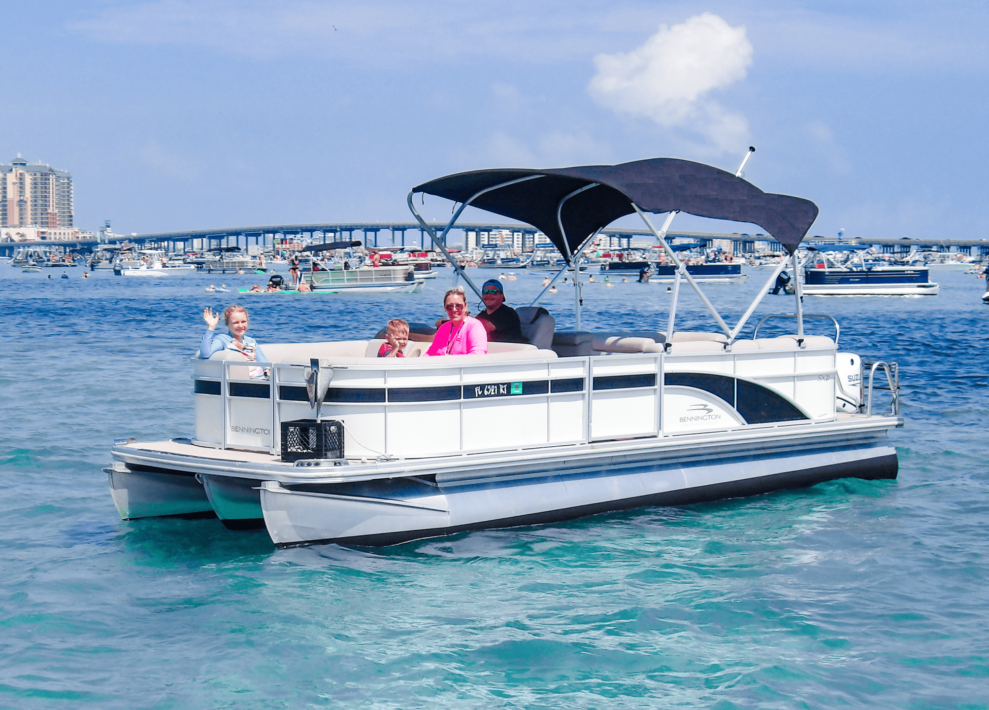 Half Day – 24′ Tritoon W/140hp W/ Navarre Pontoons | Glow Paddle